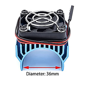 RC Brushless Motor Heatsink with Cooling Fan 540 3650 3660 3670 Motor Heat Sink Cover RC Parts for Remote Control RC Car Truck Buggy Crawler