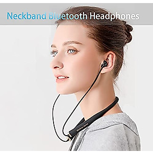 IKXO Neckband Bluetooth Headphones Noise Cancelling Headset with Mic Wireless Earbuds 5.0 CVC 8.0 Waterproof Sport Earphones for Running Driving Working Compatible