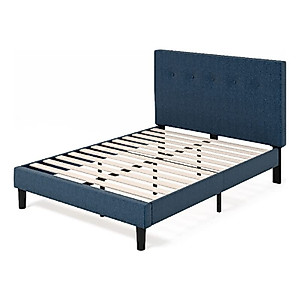 ZINUS Omkaram Upholstered Platform Bed Frame / Mattress Foundation / Wood Slat Support / No Box Spring Needed / Easy Assembly, Queen