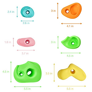 TOPNEW 32 Rock Climbing Holds Multi Size for Kids, Adult Rock Wall Holds Climbing Rock Wall Grips for Indoor and Outdoor Playground Play Set