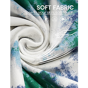 ZOOSIXX Women's Buttery Soft Pajama Pants | Floral Print Drawstring Casual Palazzo Lounge Pants Wide Leg | For All Seasons (B-sky Blue 2, Large)