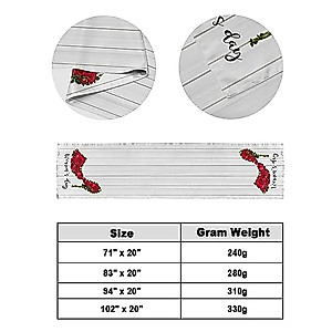 SSEVITEY Bed Runner Scarf Women's Day Red Rose High Heels Rustic Wooden Board Bedding Scarves for Queen Size Foot of Beds,Spring Floral Bed Decorative Scarf for Bedroom Hotel and Wedding Room