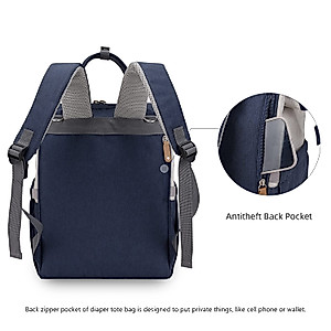 Lmbabter Diaper Bag Backpack,Diaper Bag Tote with Multi-Function Baby Bag with Adjustable Shoulder Strap Insulated Pockets (Gray)