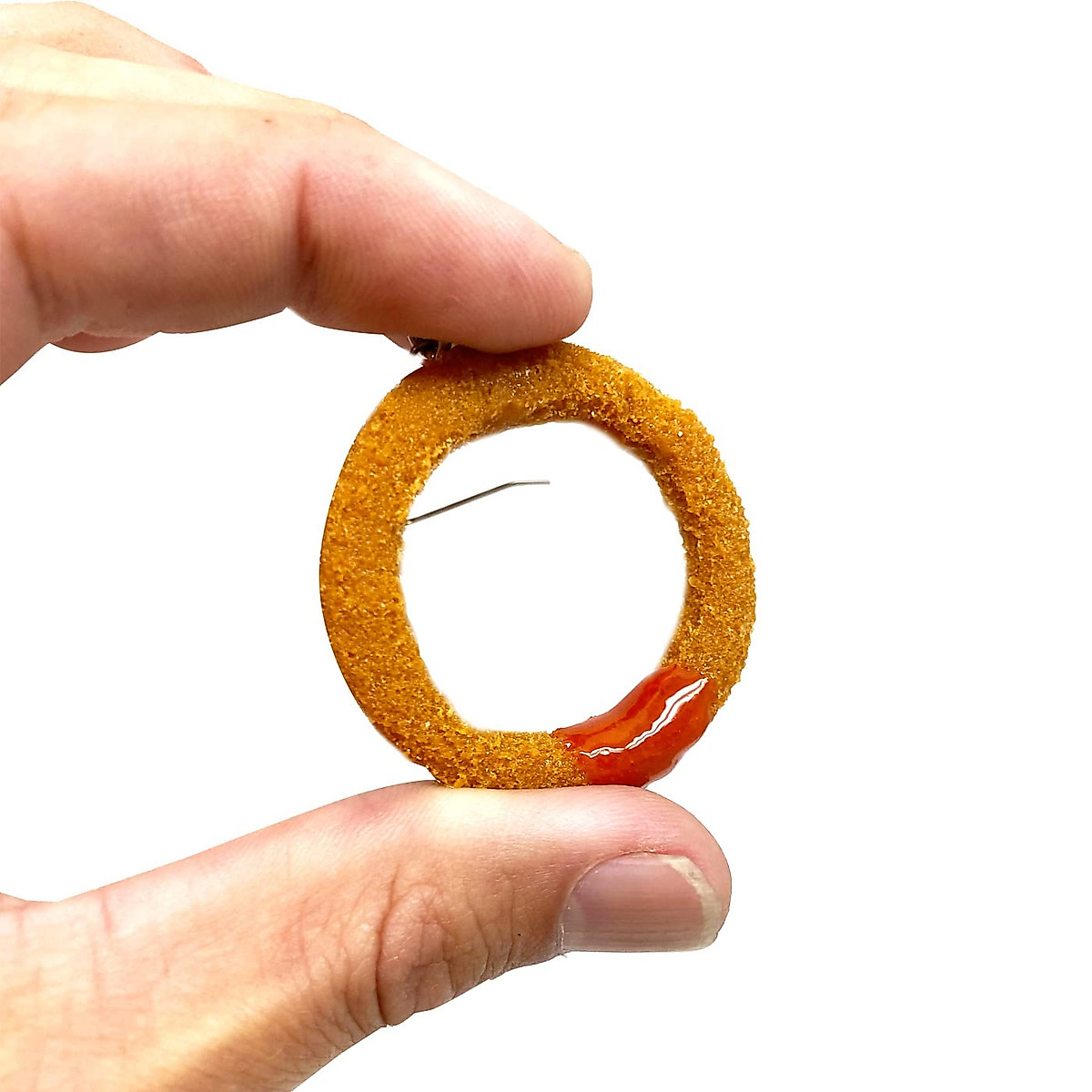 Fried Onion Ring Earrings - Cute Food Jewelry Dangle Earrings for Teens - Funky Womens Novelty Accessories Gag Gifts Women - Dangling Earrings - Weird Stuff