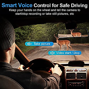 Pelsee P10 Pro 10" 4K Mirror Dash Cam, Rear View Mirror Camera Smart Driving Assistant w/ADAS and BSD, Night Vision Dash Cameras Front and Rear, Voice Control,Parking Monitoring,Free 32GB Memory Card