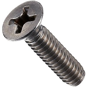 Small Parts Stainless Steel Machine Screw, Plain Finish, Flat Head, Phillips Drive, 1/4" Length, #0-80 Threads (Pack of 100)