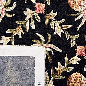 SAFAVIEH Chelsea Collection Accent Rug - 2' x 3', Black & Ivory, Hand-Hooked French Country Wool, Ideal for High Traffic Areas in Entryway, Living Room, Bedroom (HK164A)