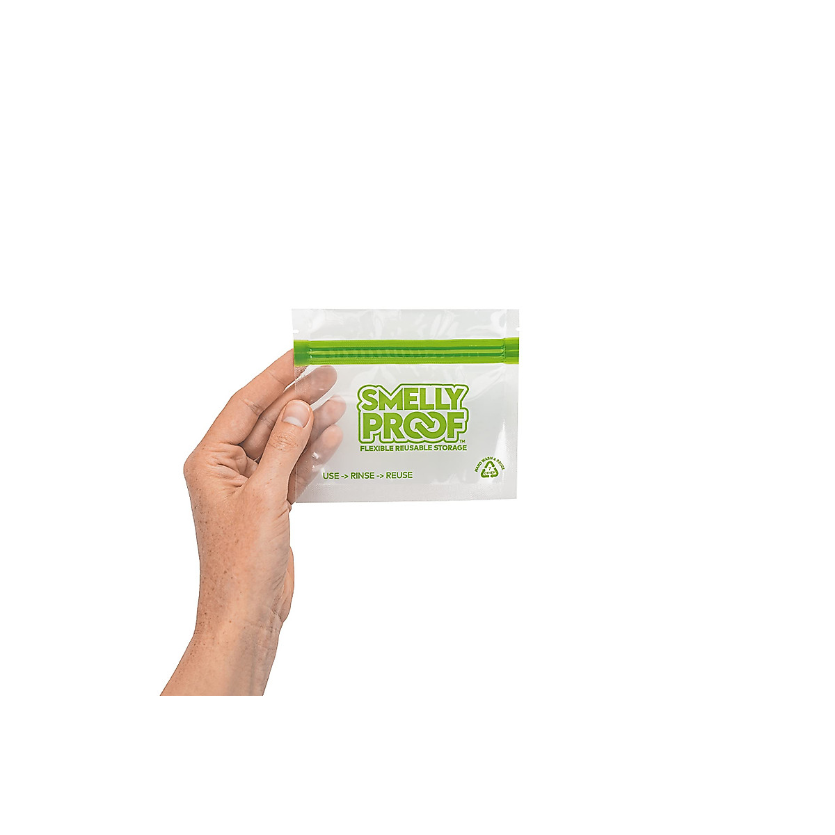 REUSABLE STORAGE BAGS BUNDLE by Smelly Proof - USA Made Easy Clean, Dishwasher-Safe, 3-mils Thick, PEVA & BPA FREE, CLEAR FLAT 20-Pack (10 MEDIUM 6.5" x 7.5", 10 EXTRA SMALL 4" x 3")