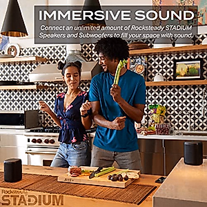 Rocksteady Stadium Portable Bluetooth Speakers - Wirelessly Connectible (4 Speakers) - Works Indoors and Outdoors - Up to 100 Foot Connection Range - Up to 16 Hour Battery Life