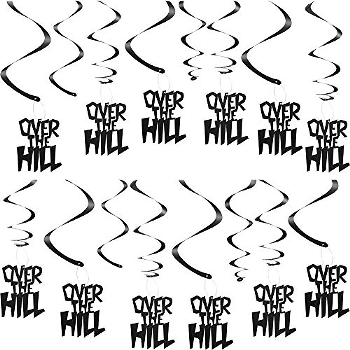 20 Pieces Over The Hill Party Supplies 50th 40th Over-The-Hill Birthday Party Decorations Hanging Swirls Foil Hanging Whirls Ceiling for Birthday Wedding Anniversary Graduation Party