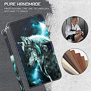 ALILANG Phone Case for Oppo Find X5 Pro Case, Premium Flip Magnetic Closure Stand Function Card Holder PU Leather Cover for Oppo Find X5 Pro Wallet Case-Wolf