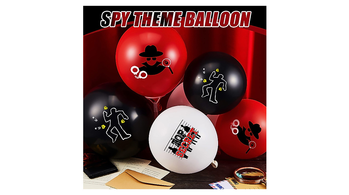 60 Pcs Spy Theme Balloons | Detective Party Decorations