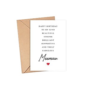 Meemaw Birthday Card Poem - Amazing Meemaw Gift - Birthday Card Meemaw - Special Meemaw Birthday Card - Birthday Card For Meemaw