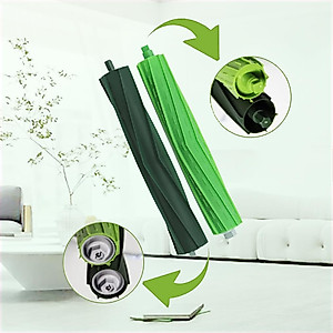 Replacement Parts for iRobot Roomba E/i/j Series, E5 E6 E7 i2 i4+ i8+/Plus, Rubber Brushes + HEPA Filters + Edge-Sweeping Brushes