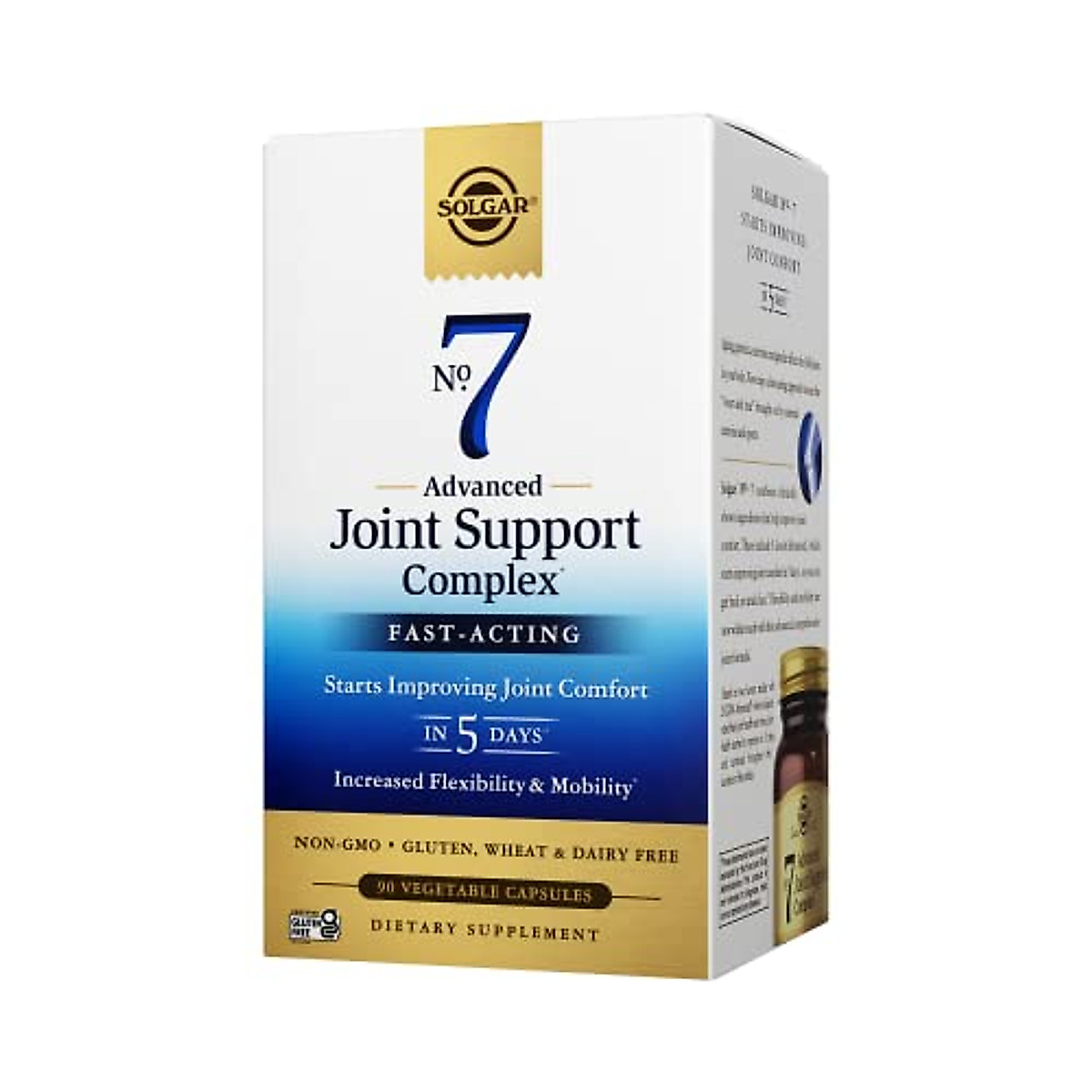 Solgar No. 7 - Joint Support and Comfort - 90 Vegetarian Capsules - Increased Mobility & Flexibility - Gluten-Free, Dairy-Free, Non-GMO - 90 Servings