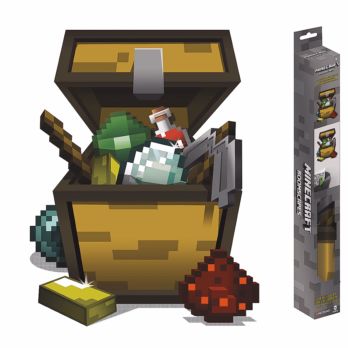 Trends International RoomScapes Minecraft Open Chest 18'' x 24'' Wall Decal