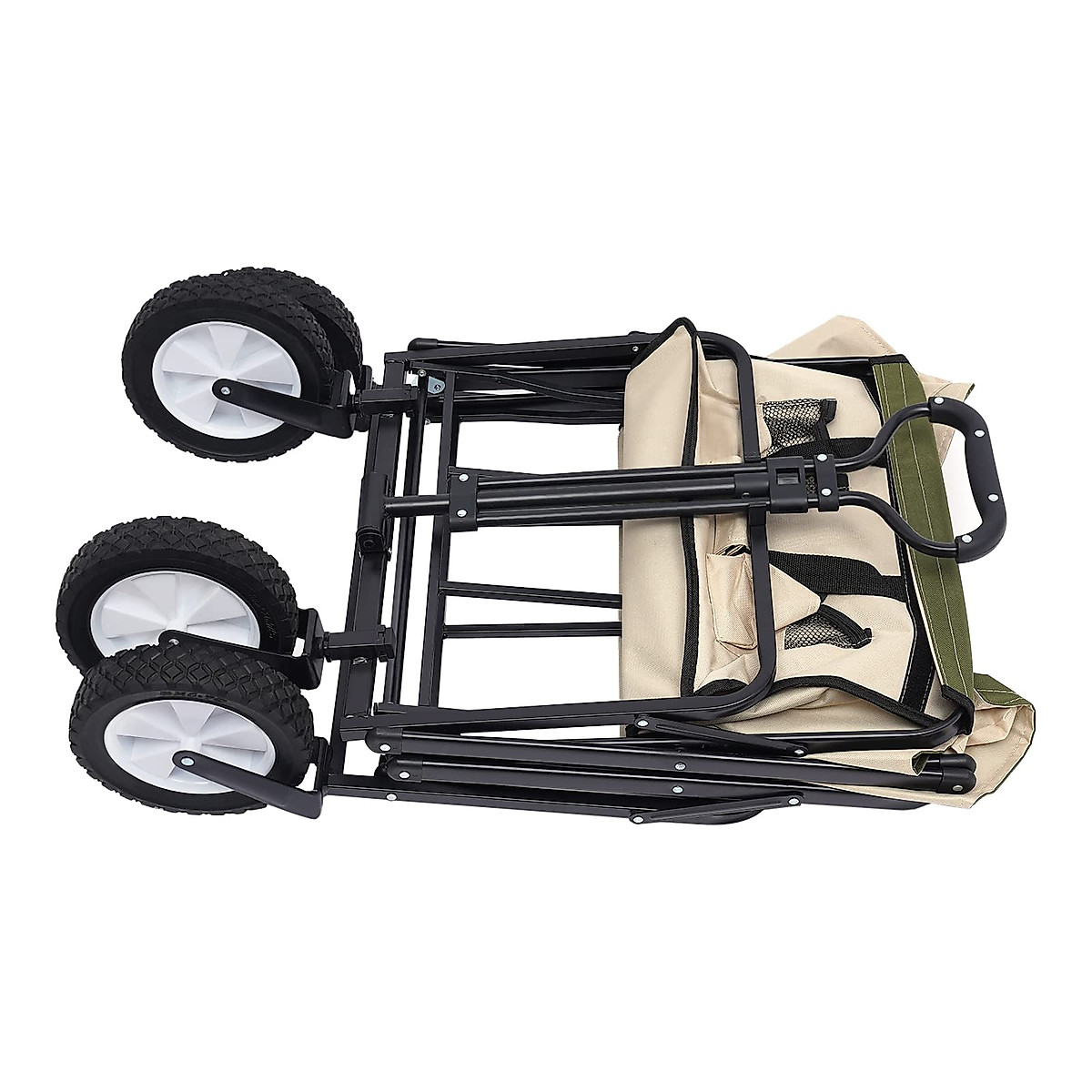 Wagon Cart with Wheels Foldable, Collapsible Grocery on Shopping for Groceries Folding Wagons Heavy Duty, 220lbs Load Capacity, Beach, Garden, and Shopping Utility Cart