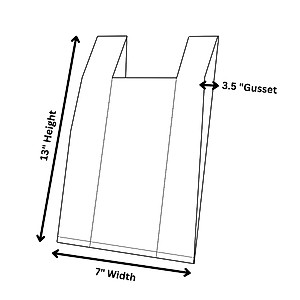 Small Economy "Thank You" T-Shirt Bags - 1/12 BBL - 7"X3.5"X13" - 1000 Bags Bulk - 13 Mic - White - For Retail, Groceries, Merchandise, Convenience Store, Supermarket, Restaurant