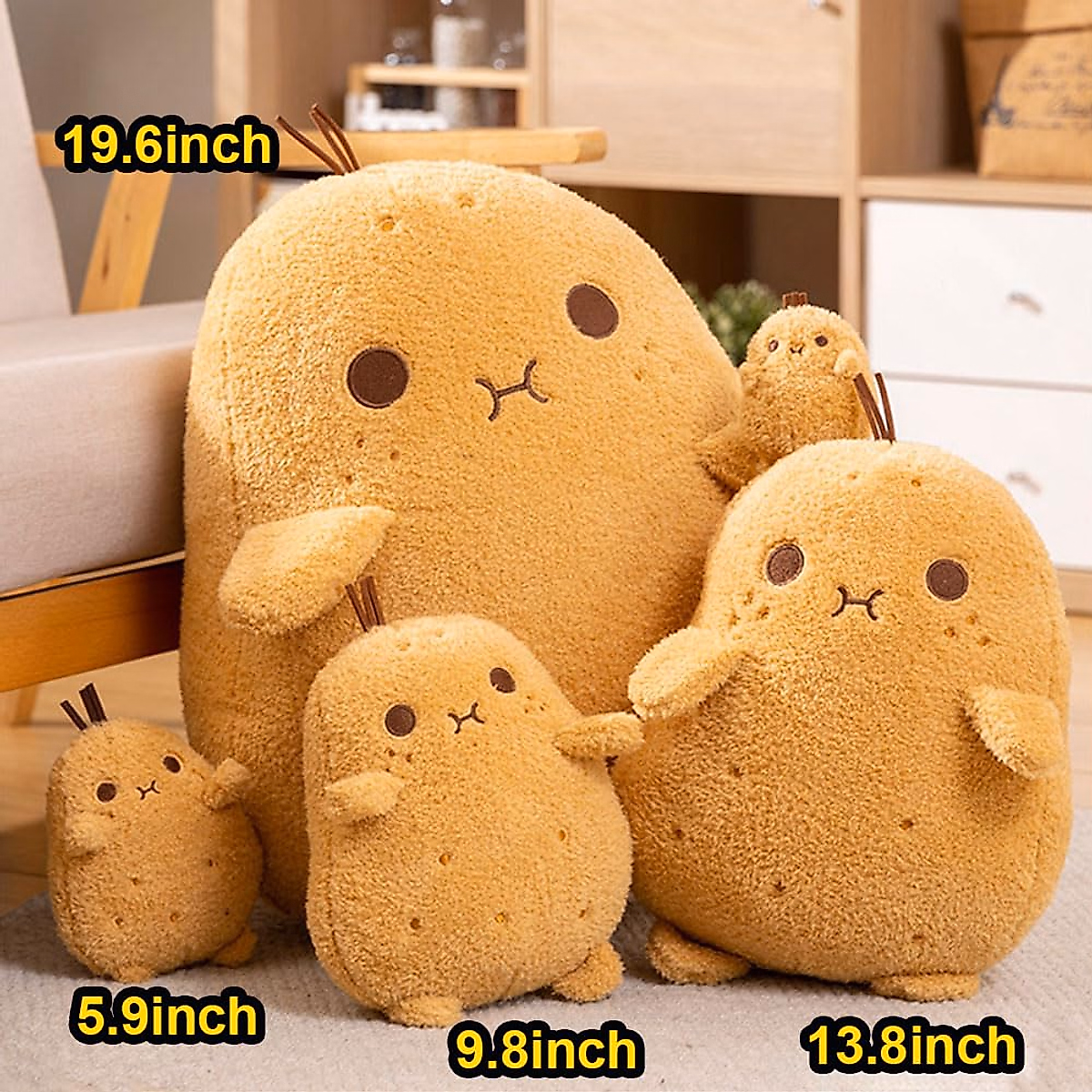 INSTITIZER Cute Potato Stuffed Animal,5.9 Inch Potato Pillow Plush Toy,Soft Stuffed Food Potato Plushie Pillow Toys Doll Decorative Throw Pillows for Kids Boys Girls Birthday Xmas Gift, Yellow