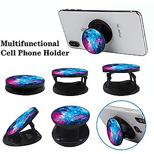 4 Pack Foldable Expanding Cell Phone Finger Stand Holder Compatible with All Smartphones and Tablets Purple Galaxy Starry Sky Nebula