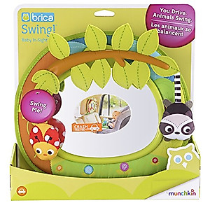 Munchkin Brica Baby Car Mirror, Swing! Baby in-Sight Auto Mirror for Rear Facing Carseats, Black