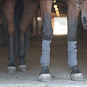 BENEFAB Therapeutic Polo Wraps | Set of 4 | Far-Infrared Technology Keeps Muscles Supple, Prevents Injuries, Promotes Blood Flow, Reduces Pain & Stiffness | Grey | Pony Size (Pony)