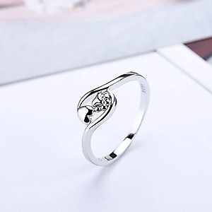 LGSY Dog Paw Rings for Women Sterling Silver