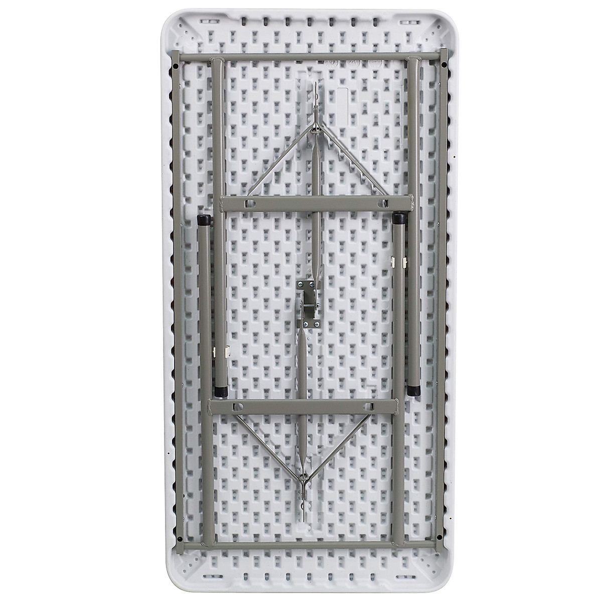 Flash Furniture Elon 4' Rectangular All-Occasion Plastic Folding Event Table, Foldable Portable Banquet Table for Indoor/Outdoor Events, White