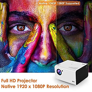 Portable Projector,SWZA Native 1080P Projector for Home Theater/Outdoor Movie,Video Projector Compatible TV Stick,HDMI,USB,Smartphone[100''Screen Included]