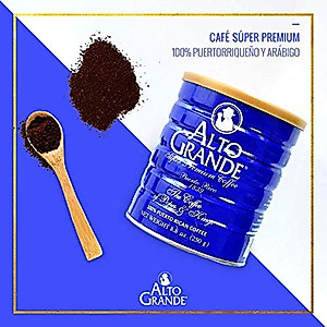 Alto Grande Super Premium Coffee Ground, Single Origin, Puerto Rico, 8.8 Ounce Canister