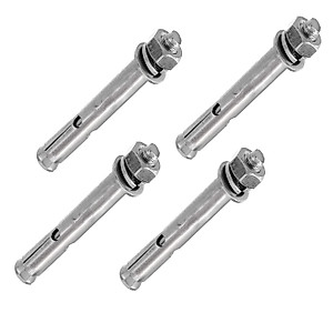 MroMax M8x80mm 304 Stainless Steel Expansion Bolts Hex Nuts Sleeve Anchor Fastener for Fence Home Installation Air Conditioning 4pcs