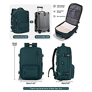 VGCUB Large Travel Backpack Bag for Women Men,Carry on Backpack,17 Inch Laptop Business Work Waterproof Backpack with Laptop Compartment,Person Item Flight Approved,Mochila de Viaje,Peacock Blue