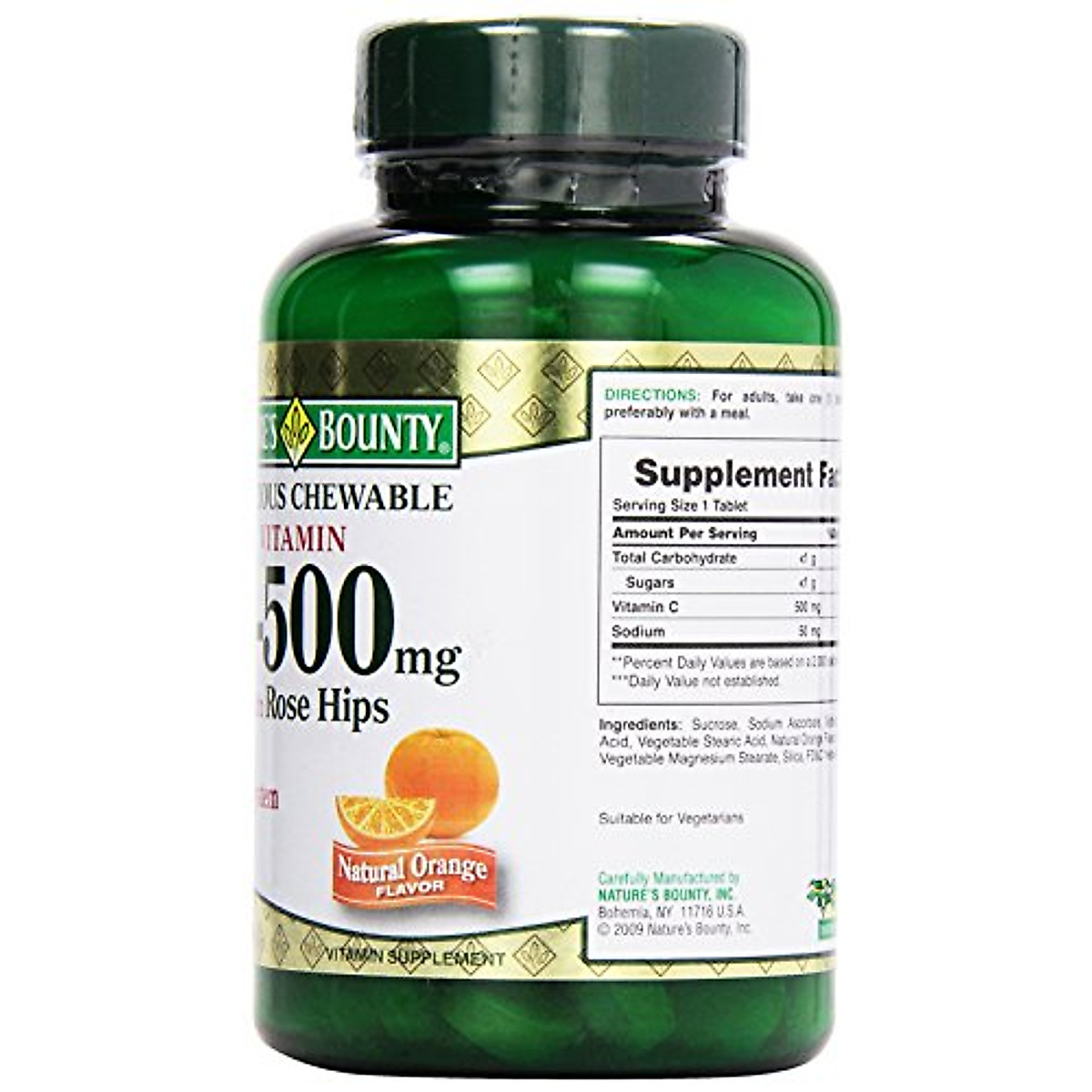 Nature's Bounty, C-500 mg Delicious Chewable w/ Rose Hips Tablets, 90 ct