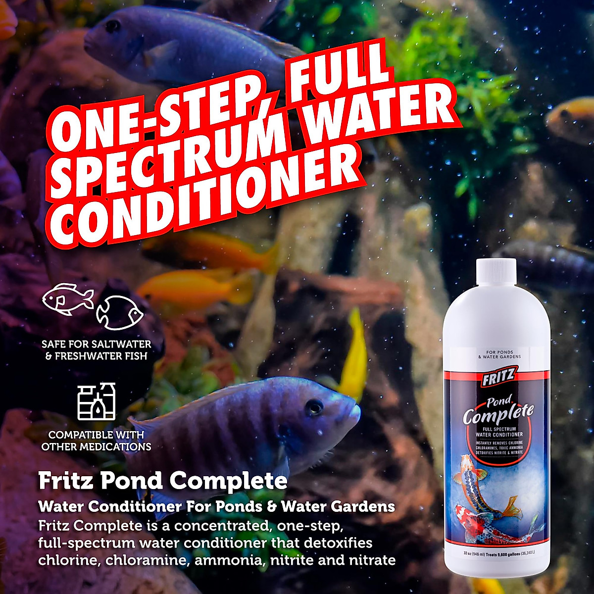Fritz Aquatics Pond - Complete Water Conditioner - 32oz