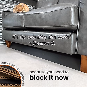 Under Couch Blocker Toy Blocker– See What You’ve Been Missing. Patented Design: Whole Couch Kit - Adjustable Height & Length, Custom Fits All Fixed Furniture, Black Cardboard (21 ft)