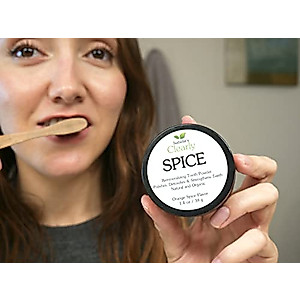 Isabella’s Clearly Spice Remineralizing Tooth Powder | Teeth Whitening Natural Toothpaste Fluoride Free for Adults, Kids, Sensitive Teeth & Gums | Xylitol, Baking Soda, Clay, Calcium, Cinnamon, Clove