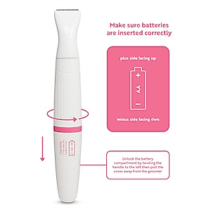 Clio PALMPERFECT Pro Series Bikini Trimmer for Women - Includes Foil Shaver and Exfoliating Brush Head - Cordless Hair Removal Electric Razor