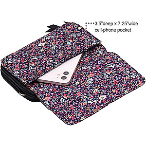 Brentano Cotton quilted double-zipper crossbody wallet purse and clutch (BABYSBREATH)