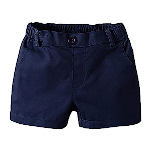 JEATHA Children Unisex Cotton Booty Shorts Kids Boys Girls Cute Summer Hot Pants for Everyday Wear Navy Blue A 9-12 Months