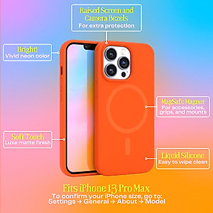 FELONY CASE - iPhone 13 Pro Max Case, Stylish Neon Orange iPhone Case - 360° Shockproof Protective Case Designed for iPhone 13 Pro Max - Compatible with MagSafe