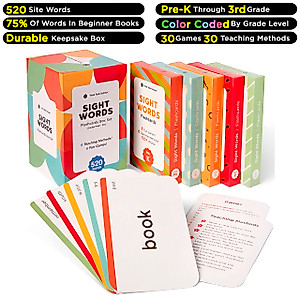 Think Tank Scholar 520 Sight Words Flash Cards (Award-Winning) Dolch & Fry, High Frequency Words - Preschool (Pre K) Kindergarten 1st 2nd 3rd Grade Homeschool (Kids Ages 3, 4, 5, 6, 7, 8, 9) Set