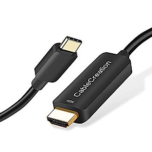CableCreation USB C to HDMI Cable 4K@60Hz HDR, 6FT USB C to HDMI Cord, Compatible with MacBook Pro 2020, iPad Pro 2020, Surface Book 2, S20, S10 to TV, Projector, Monitor, Black