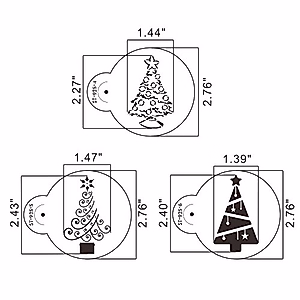 ART Kitchenware 6pcs/set Christmas Tree Cookie Stencil Set for Cakes Sugar Decoration Cookie Mold Reusable Stencils for Painting Beige/Semi-Transparent ST-925S