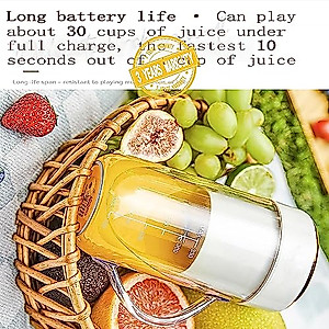 Gritin mini blender,Portable Blender, Juicer with 10-Second Ice-Crushing Power, 12 Blades, Blender for Shakes and Smoothies,22 oz Easy-to-Clean Personal Blender with Charger, Straw, Golden Yellow