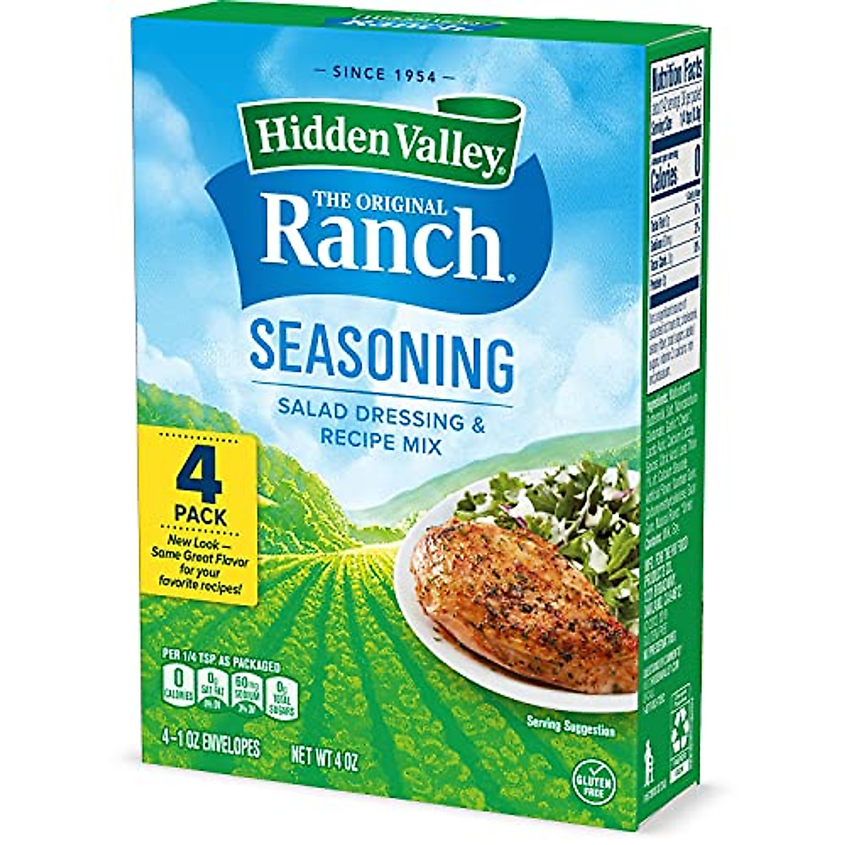 Hidden Valley Original Ranch Salad Dressing & Seasoning Mix, Gluten Free, Keto-Friendly - 4 Packets (Package May Vary)