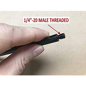 Metal Extension Rod Tripod Extension Tube Lightweight Pole Extender Accessory - with 1/4"-20 Female Threaded and 1/4"-20 Male Threaded for Tripod Stabilizer for Gopro DSLR & SLR Cameras