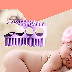 Emoly Upgraded Soft Silicone Body Brush Body，Scrubber Bath Shower Glove Exfoliating Skin SPA Massage Scrubber Cleanser, Antiskid Finger Sleeve for Baby Kids Wife Men Women Family (Blue)