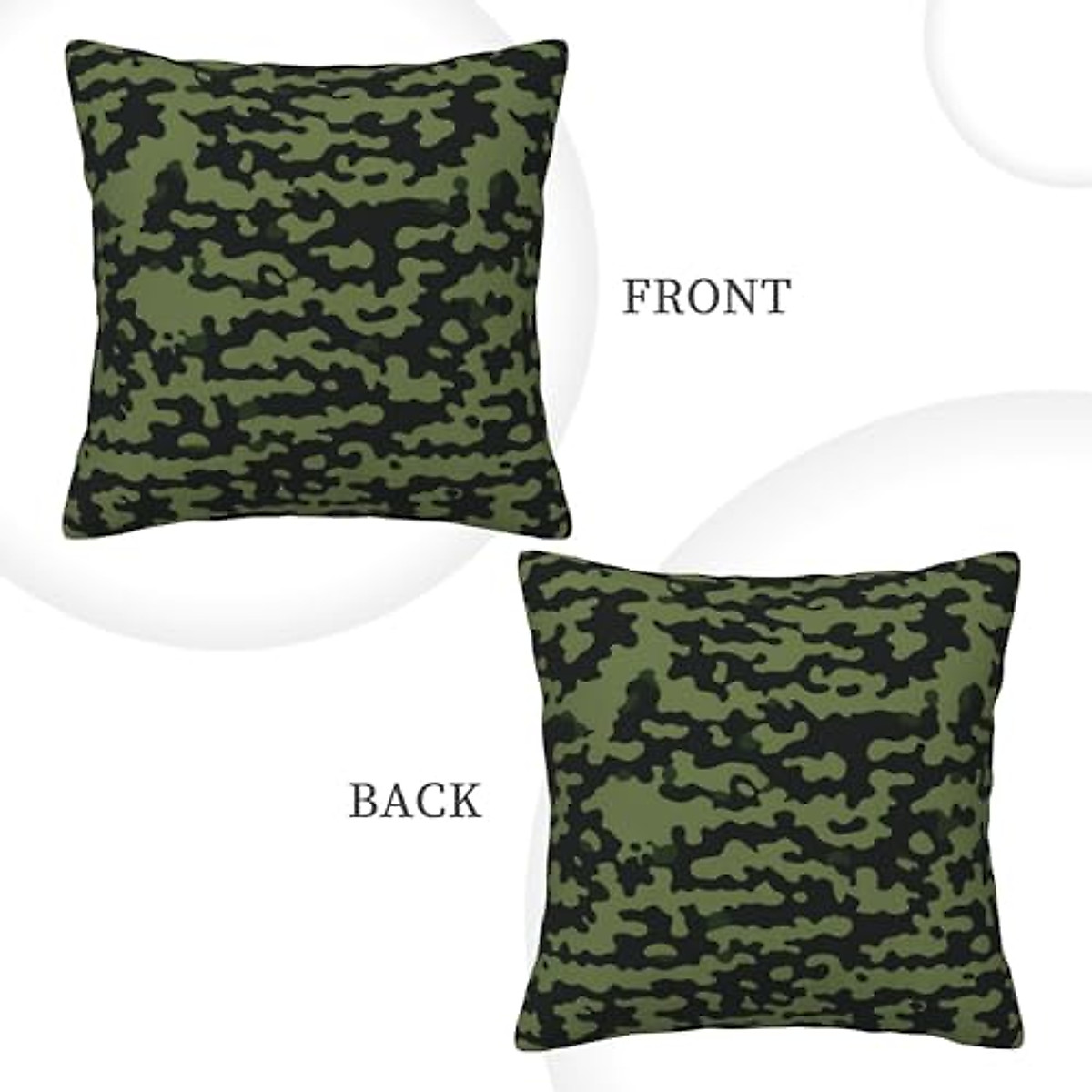 AdaNti Camo Green Print Corduroy Throw Pillow Covers Soft Square Throw Pillow Case Home Decorations for Bed Sofa Living Room 16"x16"