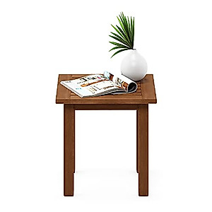 Furinno FG18506 Tioman Hardwood Patio Furniture Outdoor End Table, Natural