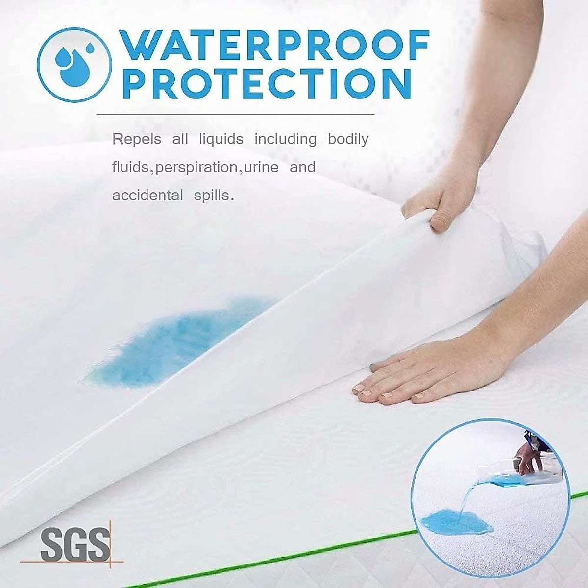 Queen Mattress Protector & King Size Cooling Waterproof Mattress Protector Pad Cover,Bamboo Terry Top Breathable Fitted Sheet Style Deep Pocket-Noiseless,Vinyl,PVC Free,Matressprotector King for Pets